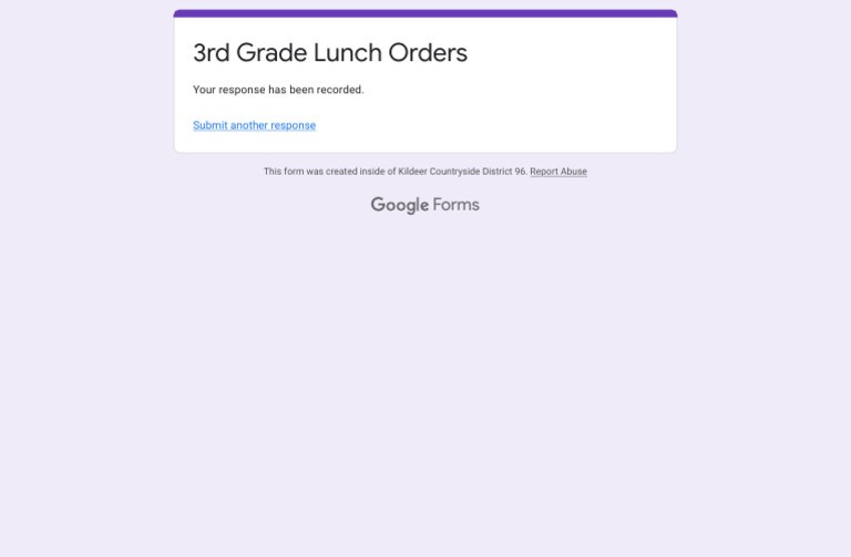 3rd Grade Lunch Orders | PDF