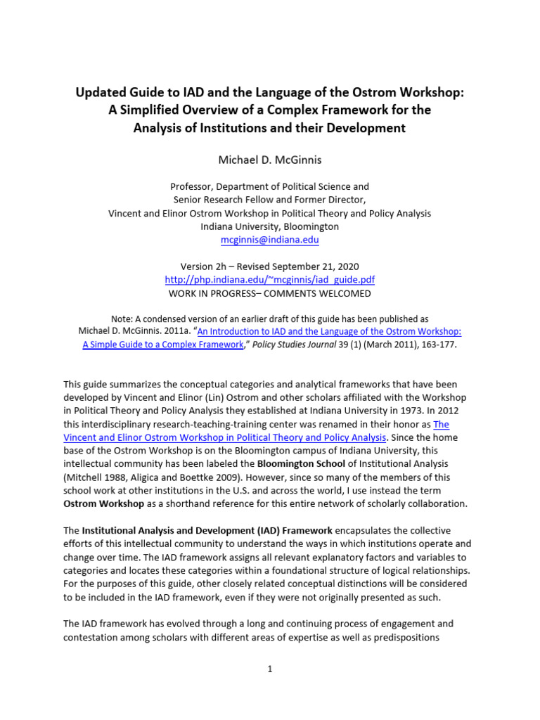 IAD General Guide | PDF | Governance | Institution