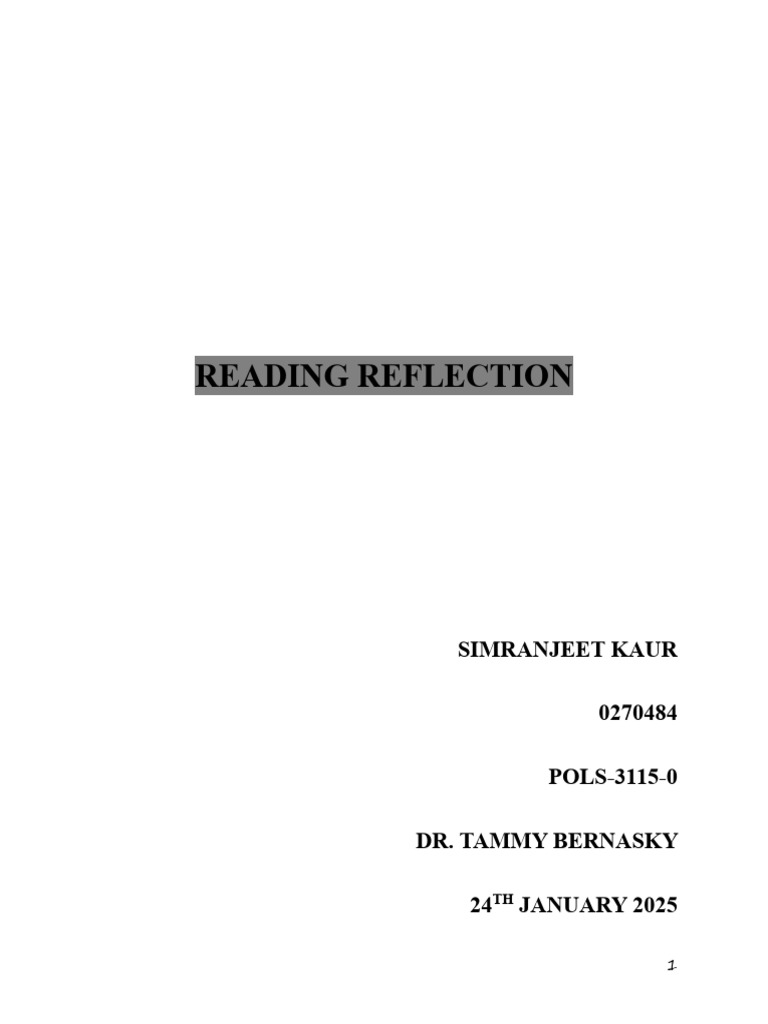 Reading Reflection-3115 Resubmit | PDF | Policy | Computer Security