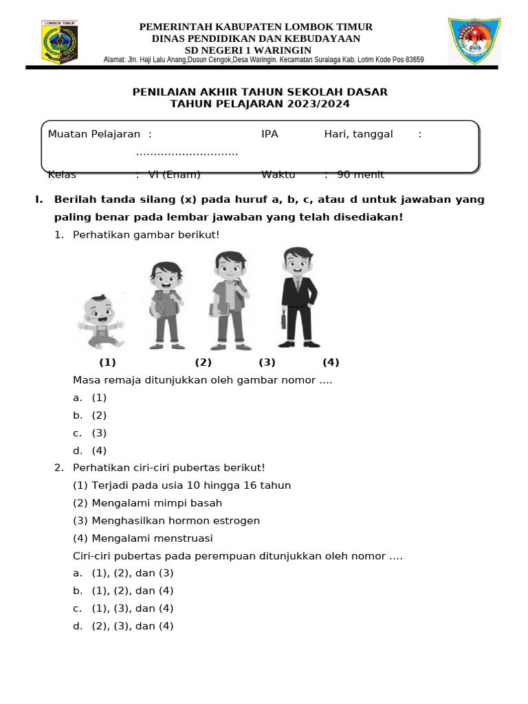 4.SOAL PAT IPA KELAS 6 | PDF