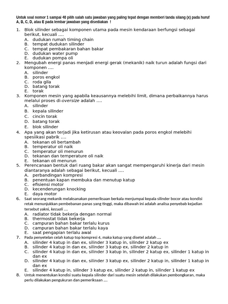 Soal Engine PSAS | PDF