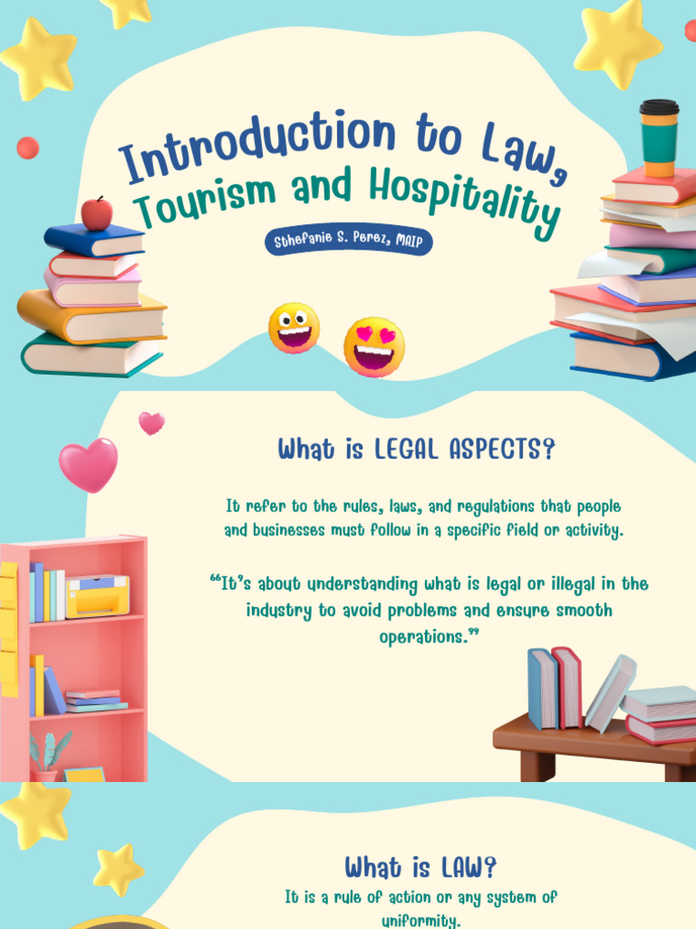 Intro To Legal Aspect Law Tourism Hospitality | PDF | Tourism | Justice