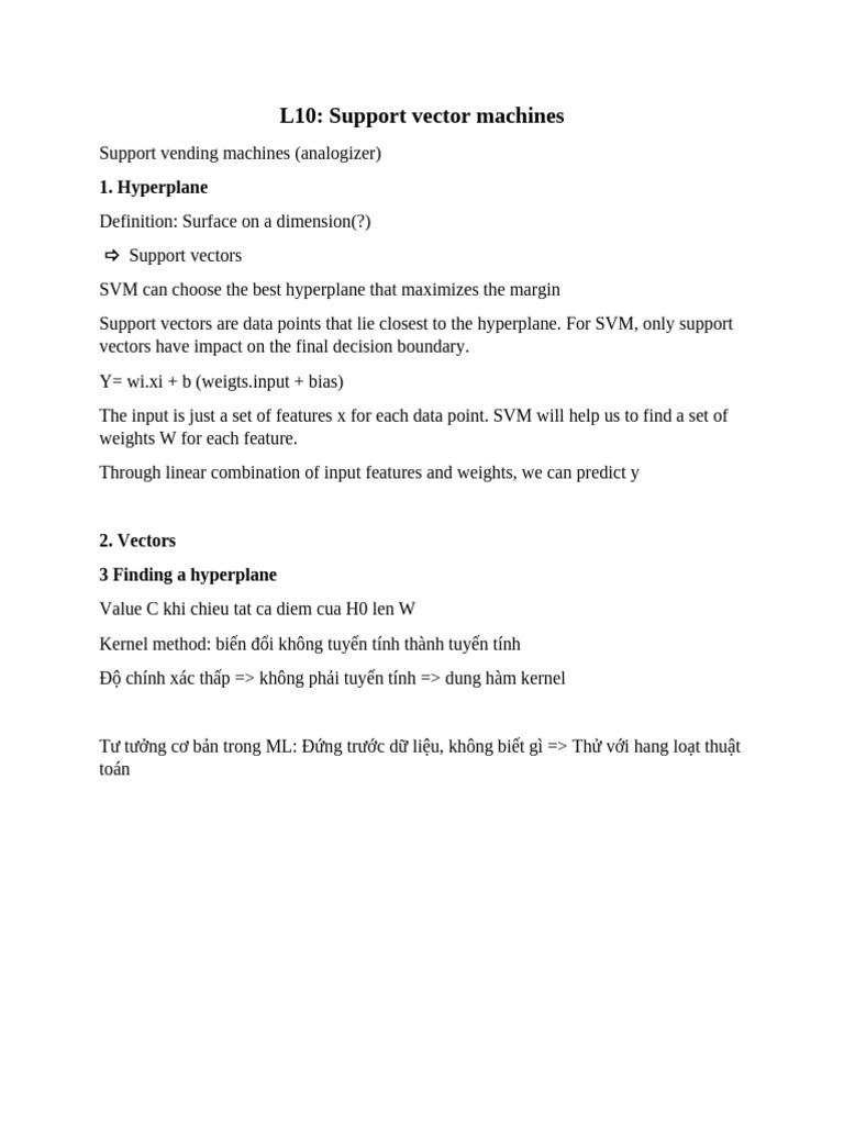 L10 ML | PDF | Principal Component Analysis | Support Vector Machine
