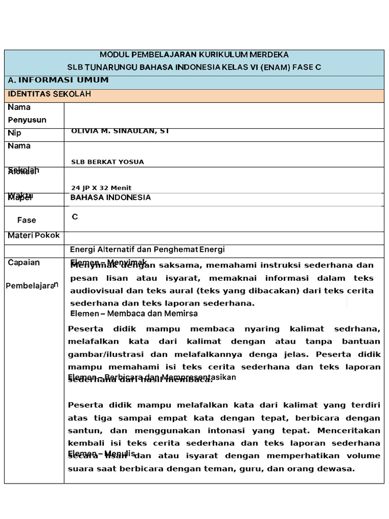 Modul-Slb-Indo-6-Tunarungu | PDF