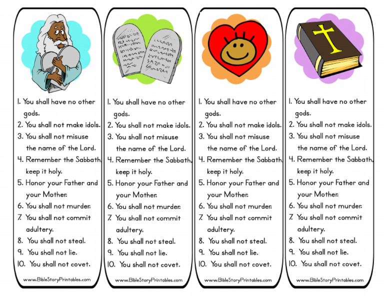 Ten Commandment Bookmarks | PDF