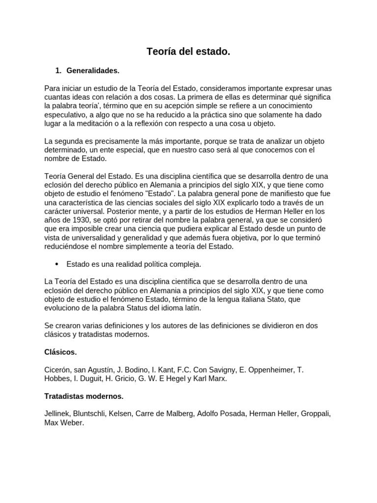Teoría Del Estado Resumen | PDF | Teoría | Estado (política)