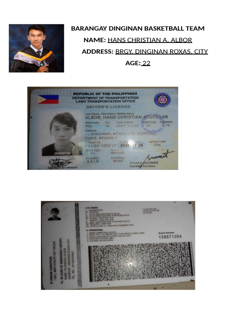 Barangay Dinginan Basketball Roster | PDF