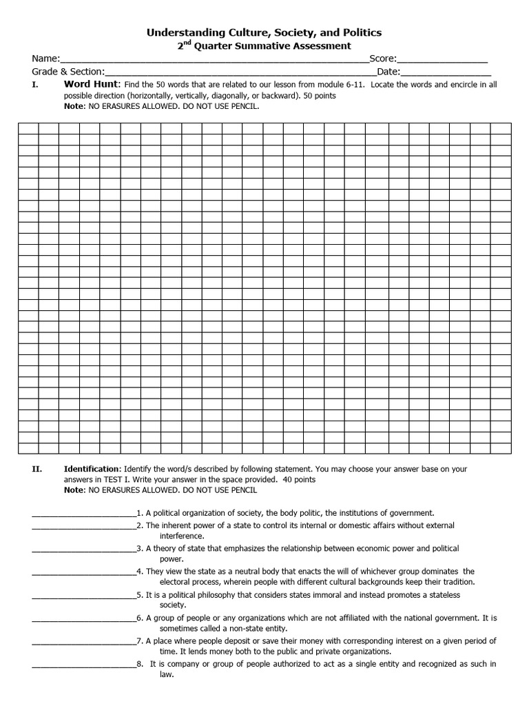 UCSP_2ND-QUARTER-SUMMATIVE-TEST | PDF | Social Psychology | Liberal ...