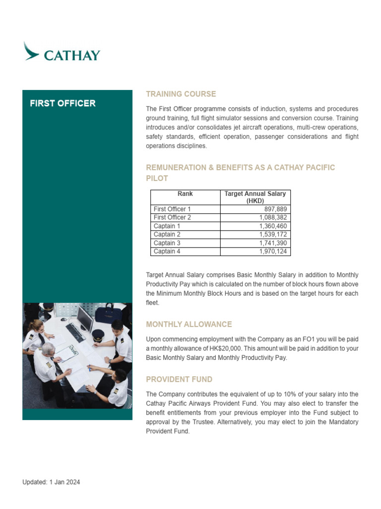 Cathay Pacific Pilot Benefits Guide | PDF | Salary | Employment