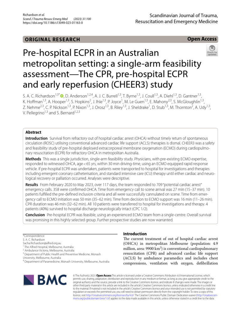 ECMO en RCP s13049-023-01163-0 | PDF | Cardiopulmonary Resuscitation | Cardiovascular System