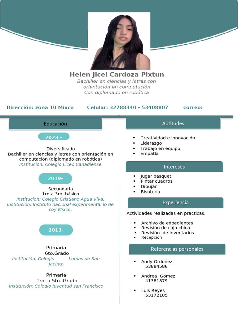 CV de Helen Jicel Cardoza Pixtun | PDF