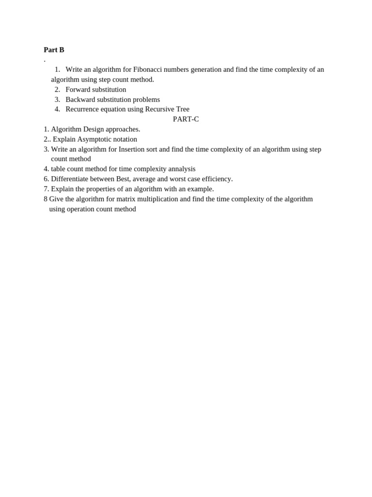 CT I Question Bank | PDF