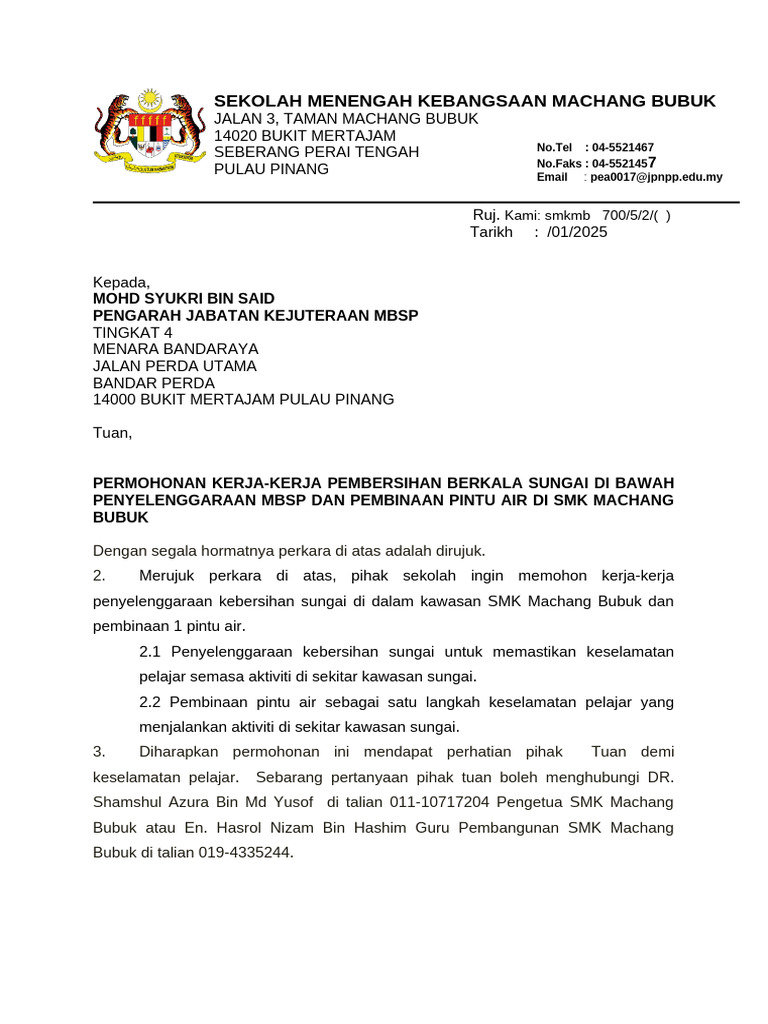 Surat MBSP Sungai | PDF