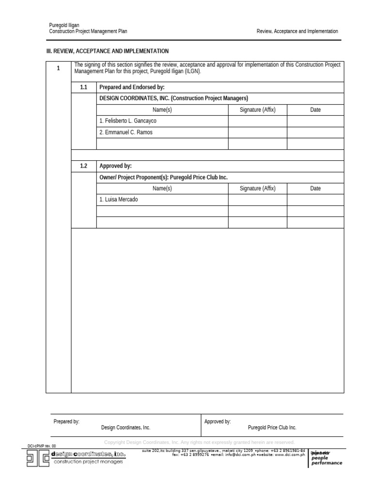 III. Review, Acceptance and Implementation Rev.00 | PDF