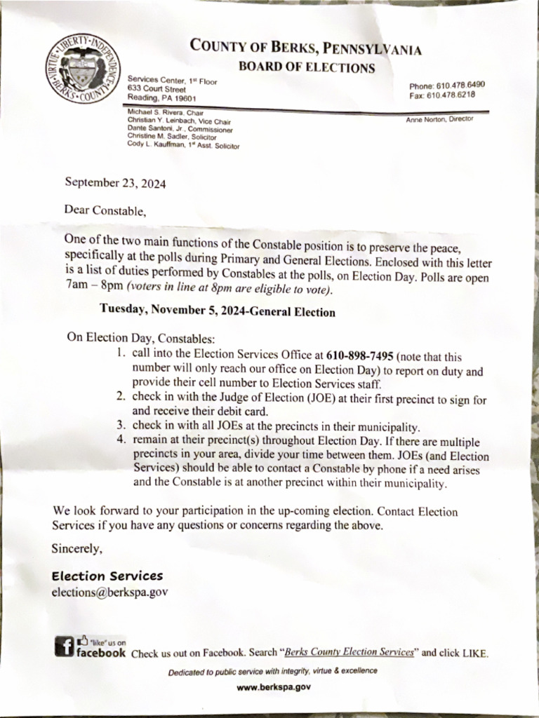 Election Day Duties of A (Constable) | PDF