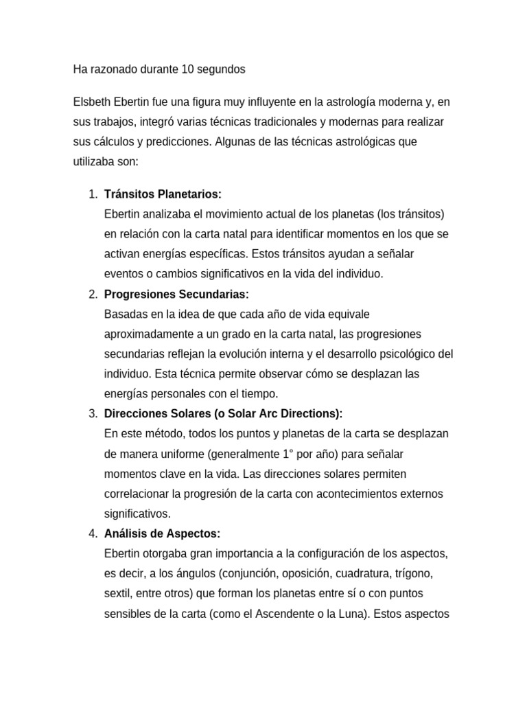 Técnicas Astrológicas de Elsbeth Ebertin | PDF | Horóscopo | Astrología