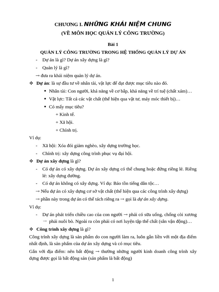 BAI GIANG QUAN LY CONG TRUONG | PDF