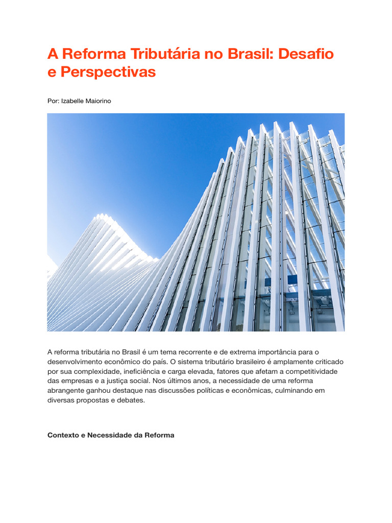 Reforma Tributária Resumo | PDF | Impostos | Economia
