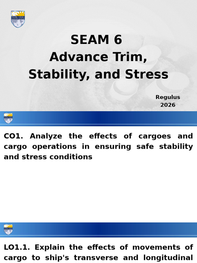 GROUP 3 - SEAM 6 Advance Trim | PDF | Watercraft | Applied And Interdisciplinary Physics