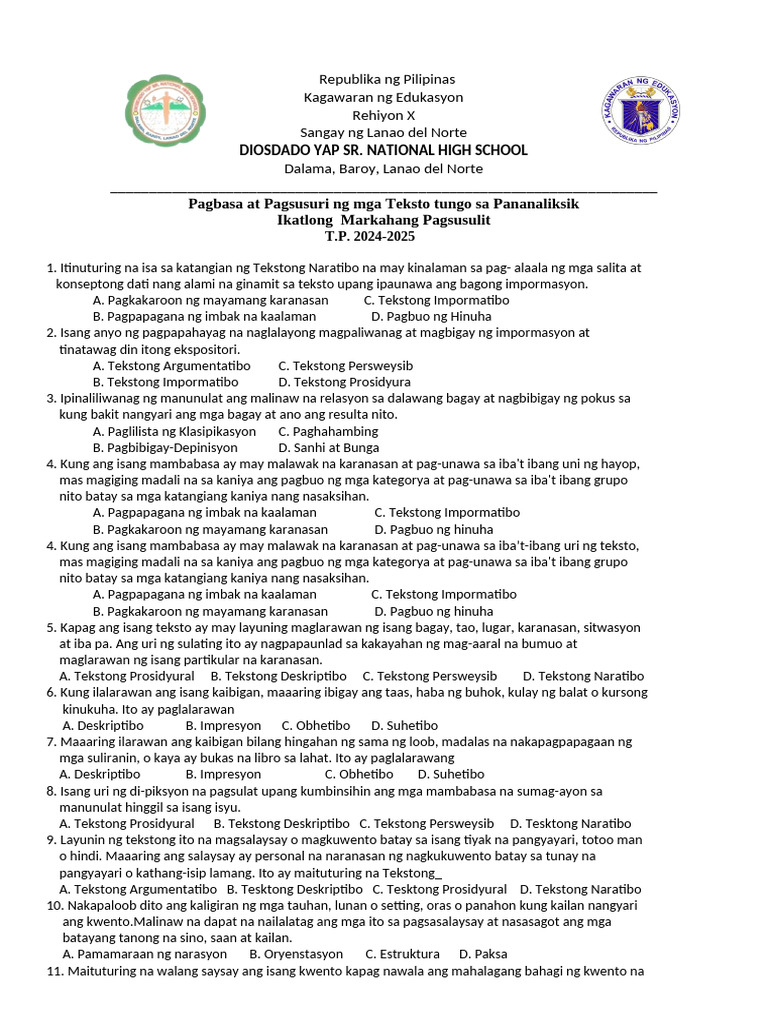 Second Sem Exam | PDF