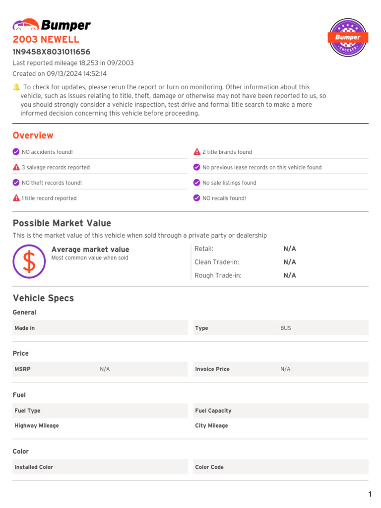 1N9458X8031011656 Newell | PDF | Insurance | Vehicles