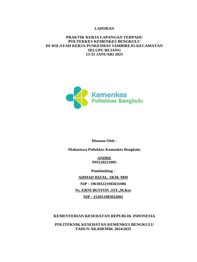 Laporan pklt individu Andre fix | PDF