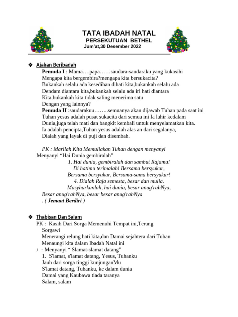 Tata Ibadah Natal | PDF