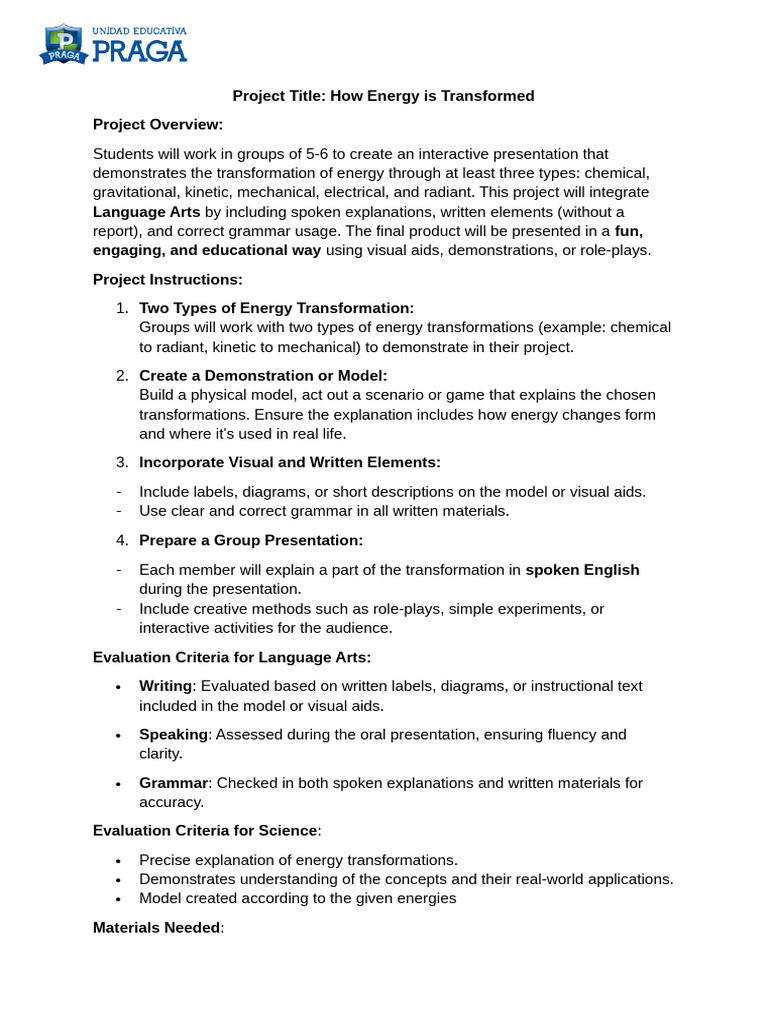Transdisciplinary Project Third Period | PDF | Grammar | Cognition