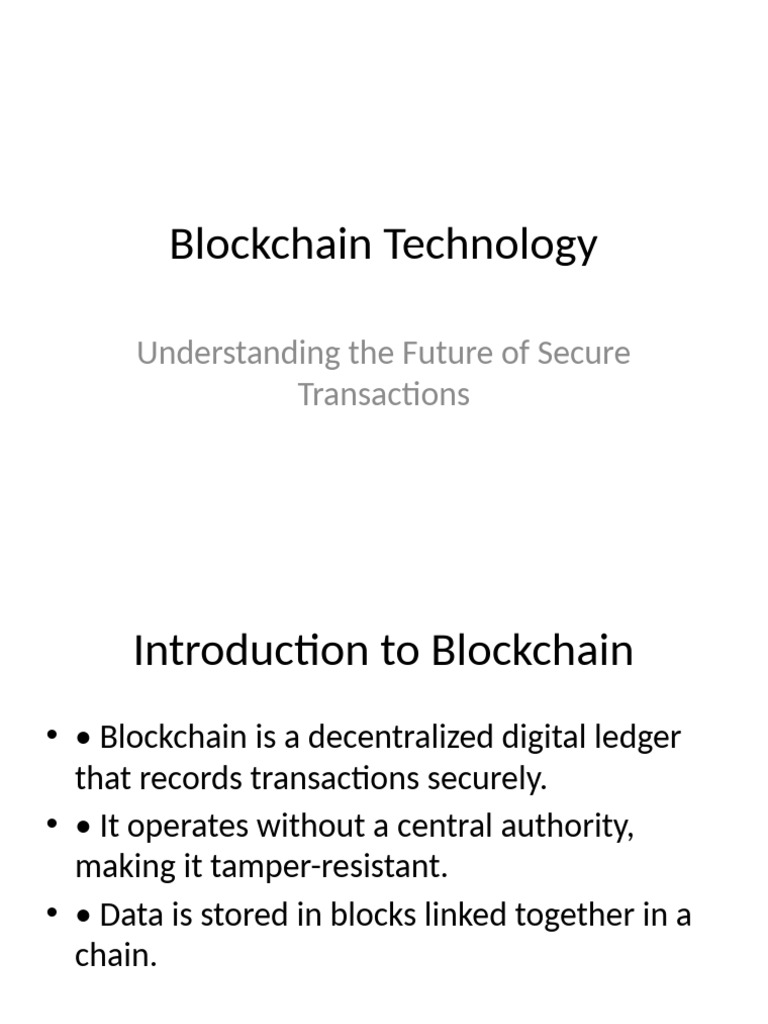 Blockchain Presentation | PDF
