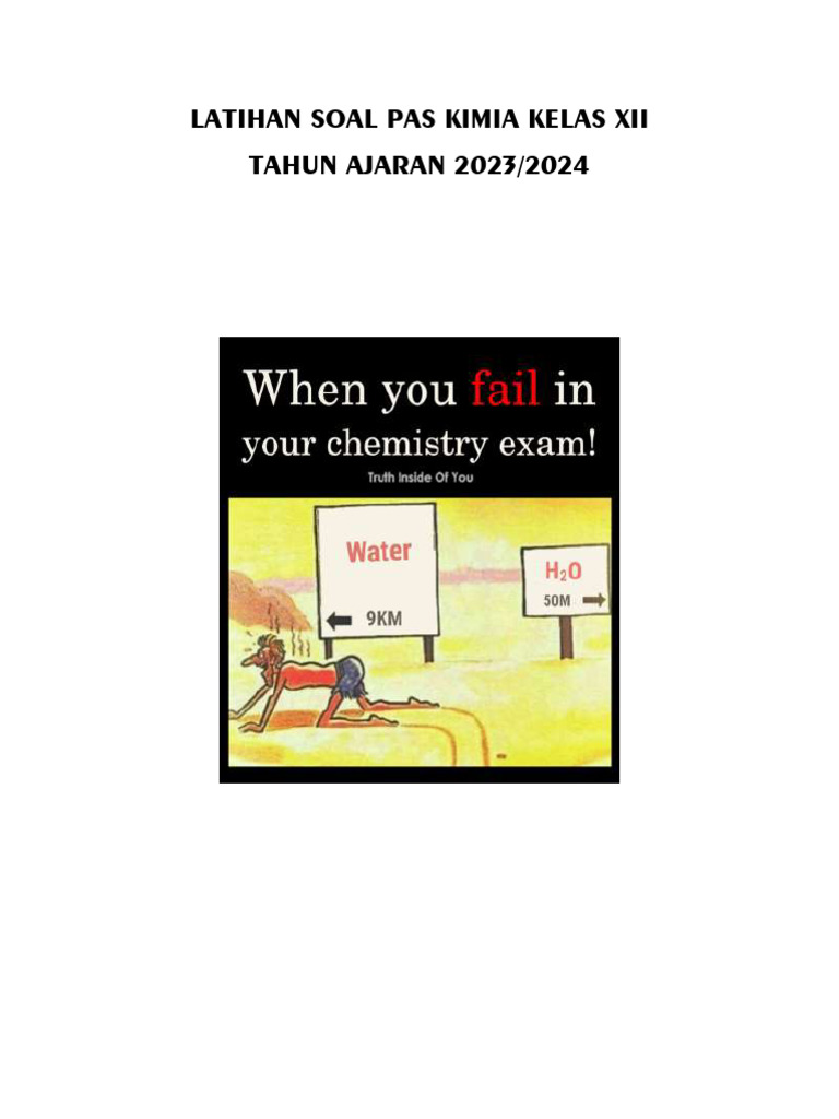 Latihan Soal Pas Kimia Kelas Xii 2023 | PDF