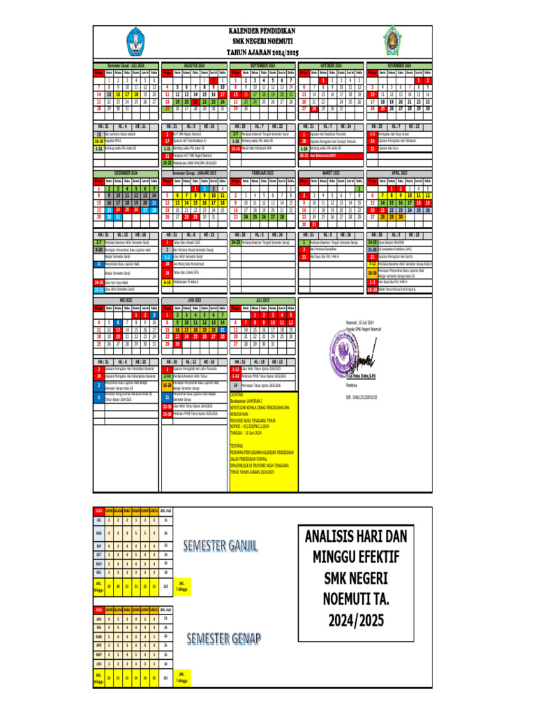 Kalender Pendidikan SMK N Noemuti | PDF