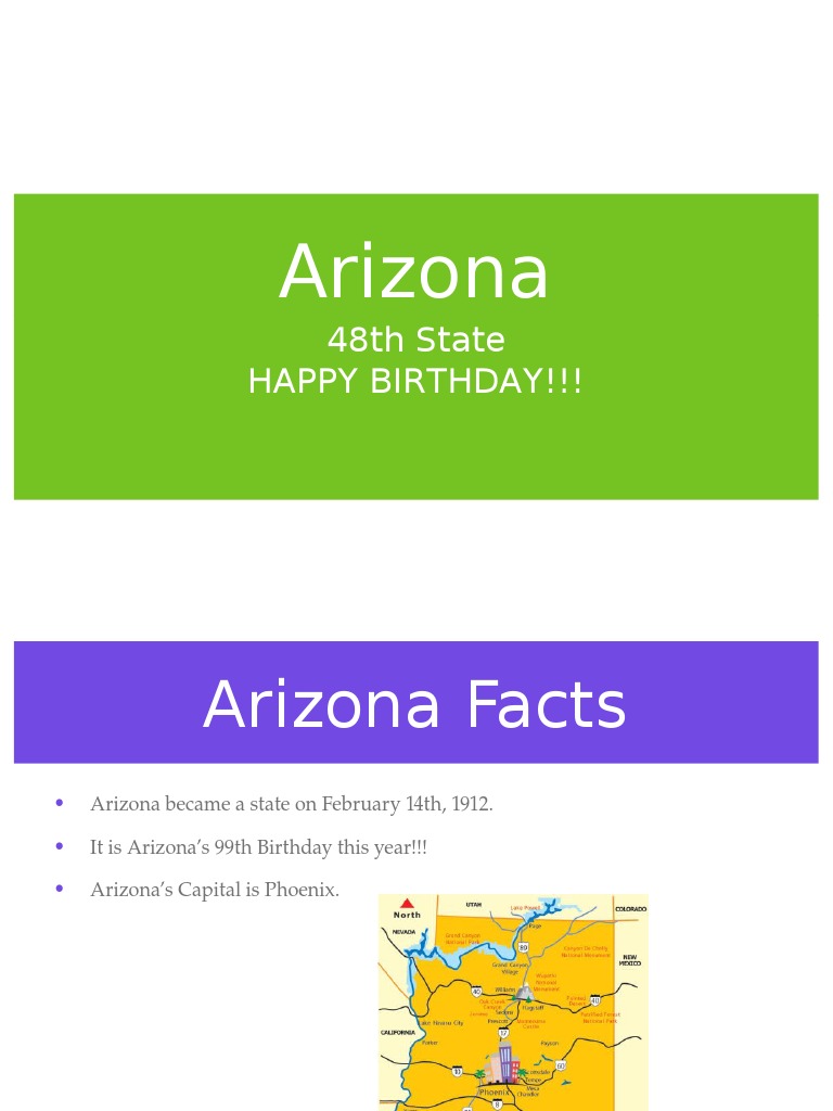 Arizona's 99th Birthday Facts | PDF | Travel | Art