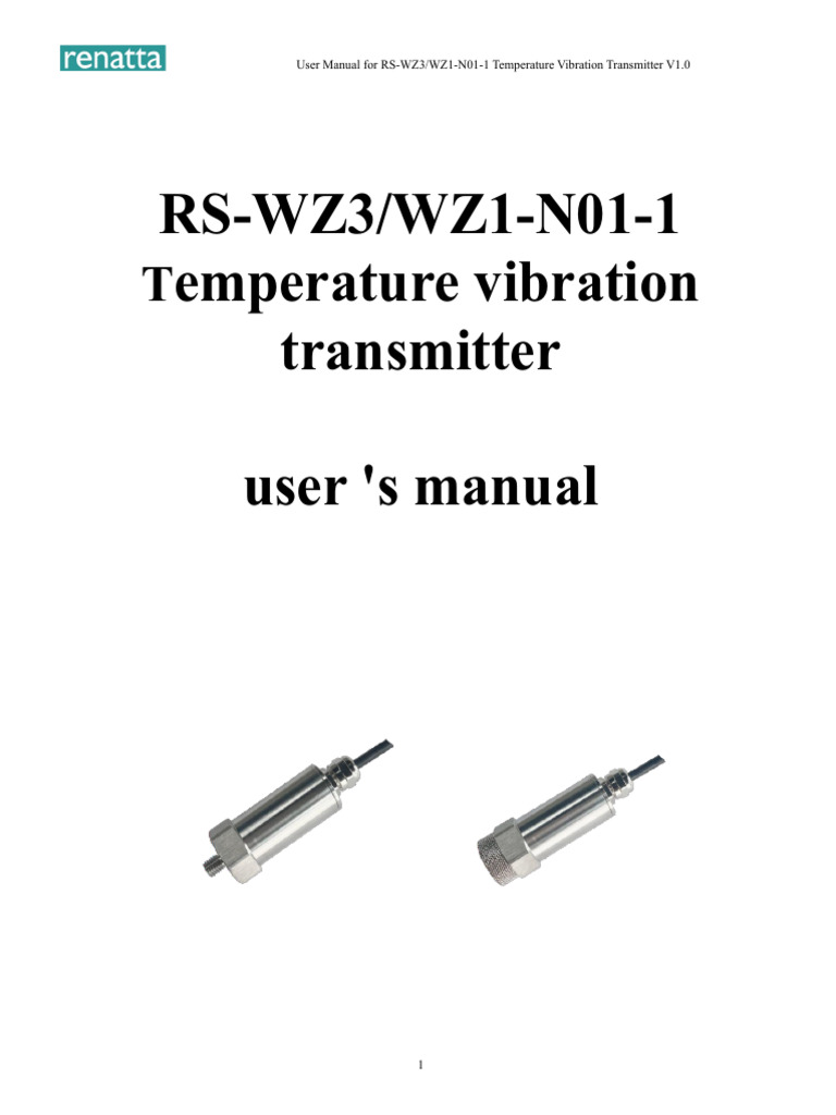 Renatta RSWZ1-RSWZ3 Vibration User Manual Rs485 | PDF | Computer ...