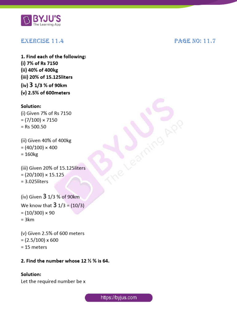Rd Sharma Maths Class7 Solution Chapter 11 Ex 4 | PDF