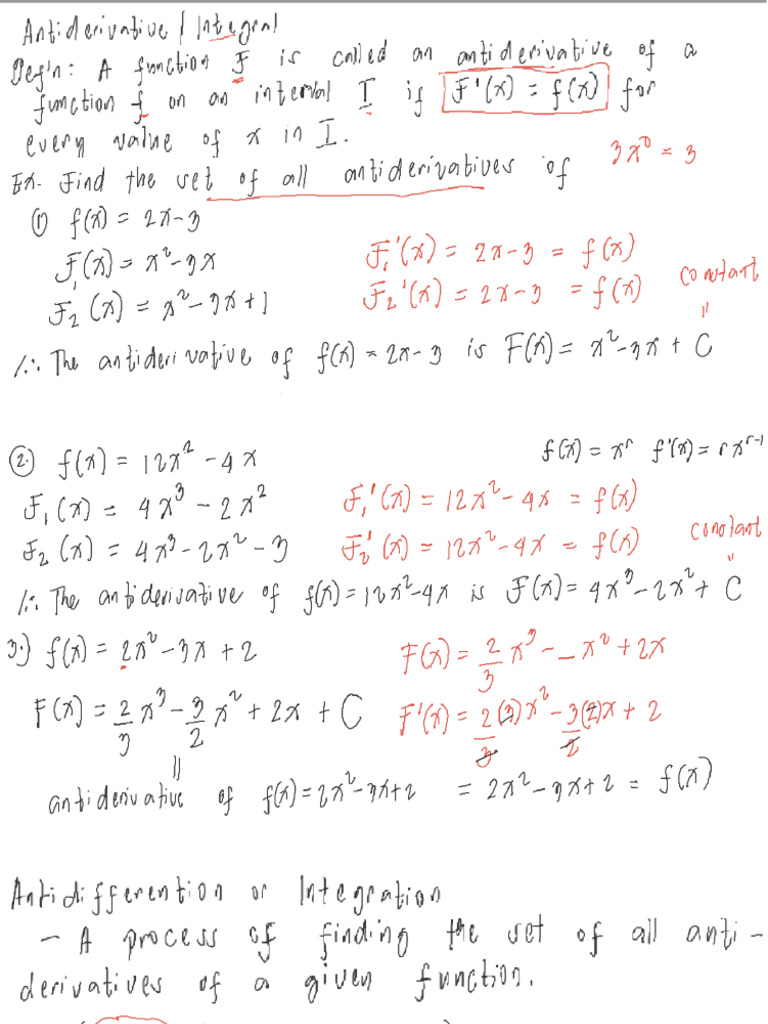 Antiderivative Indefinite-Integral | PDF