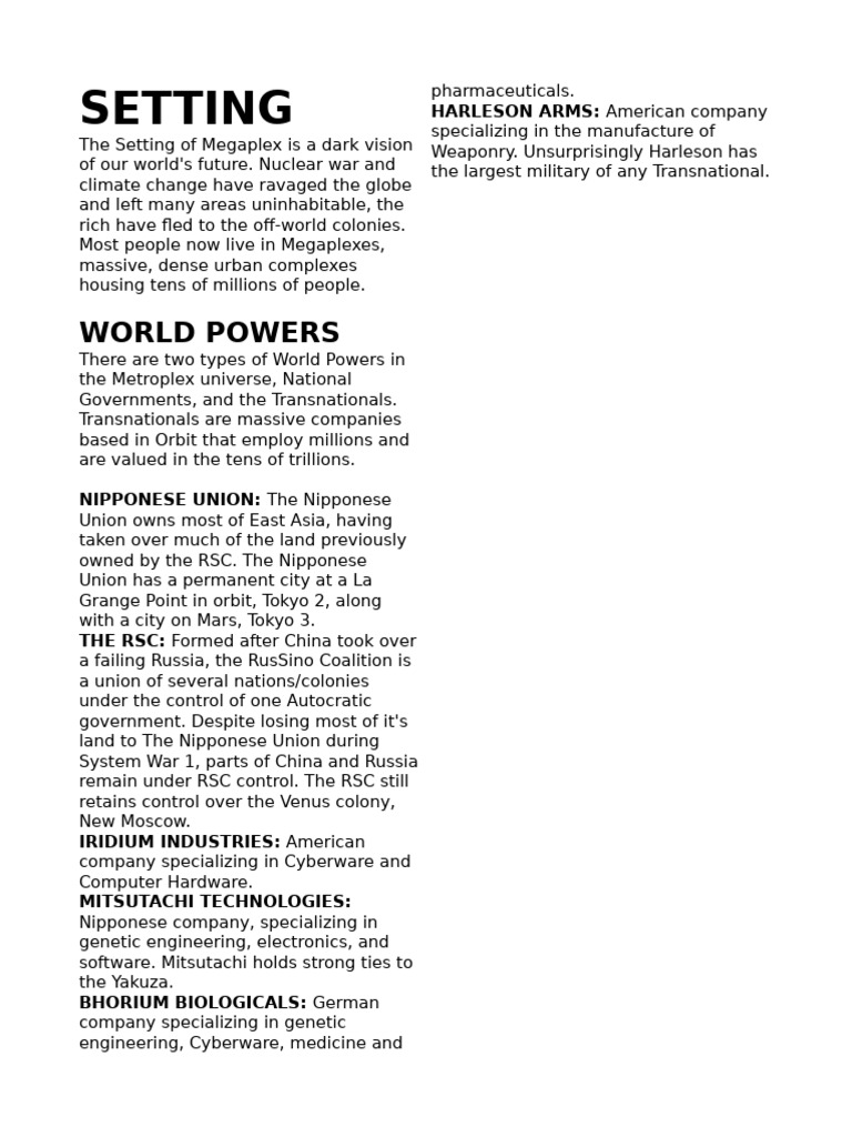 Megaplex: Future World Powers Explained | PDF
