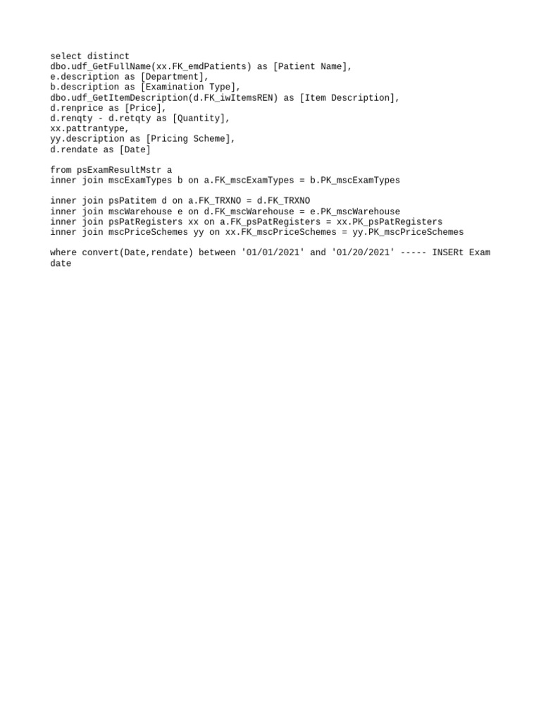 Revised SQL Script For Census Report | PDF