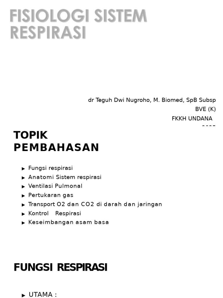 Fisiologi Sistem Respirasi - TDN 2025 | PDF