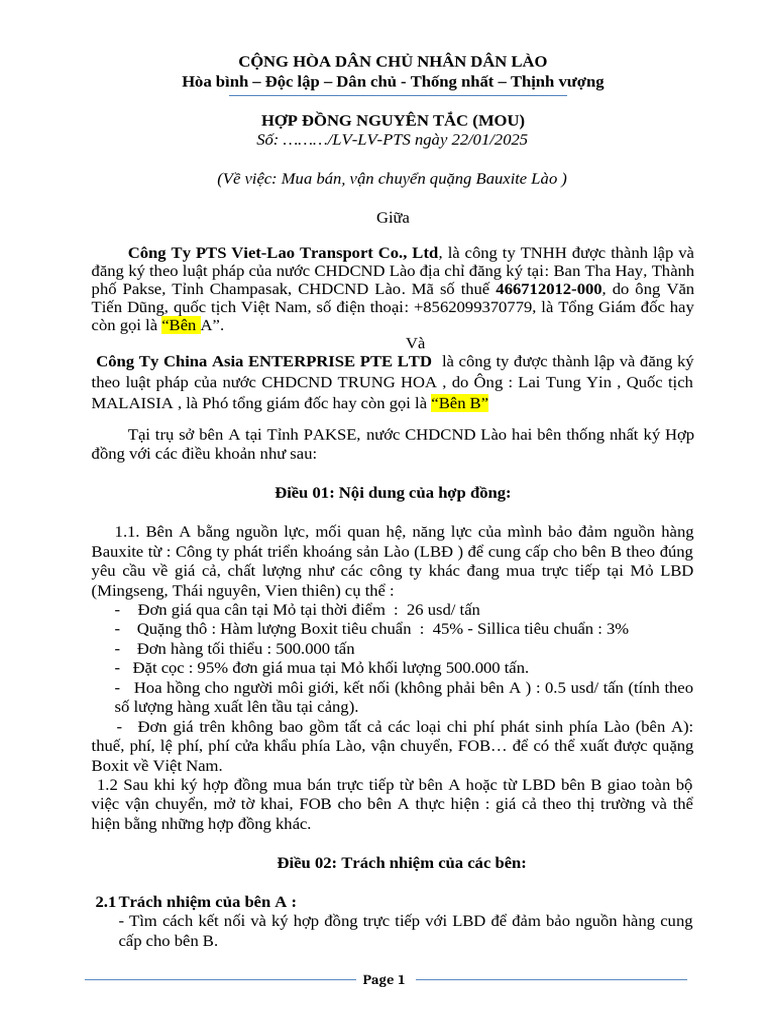 BIÊN BẢN GHI NHỚ HỢP TÁC CAE - VL PTS Dich Anh | PDF