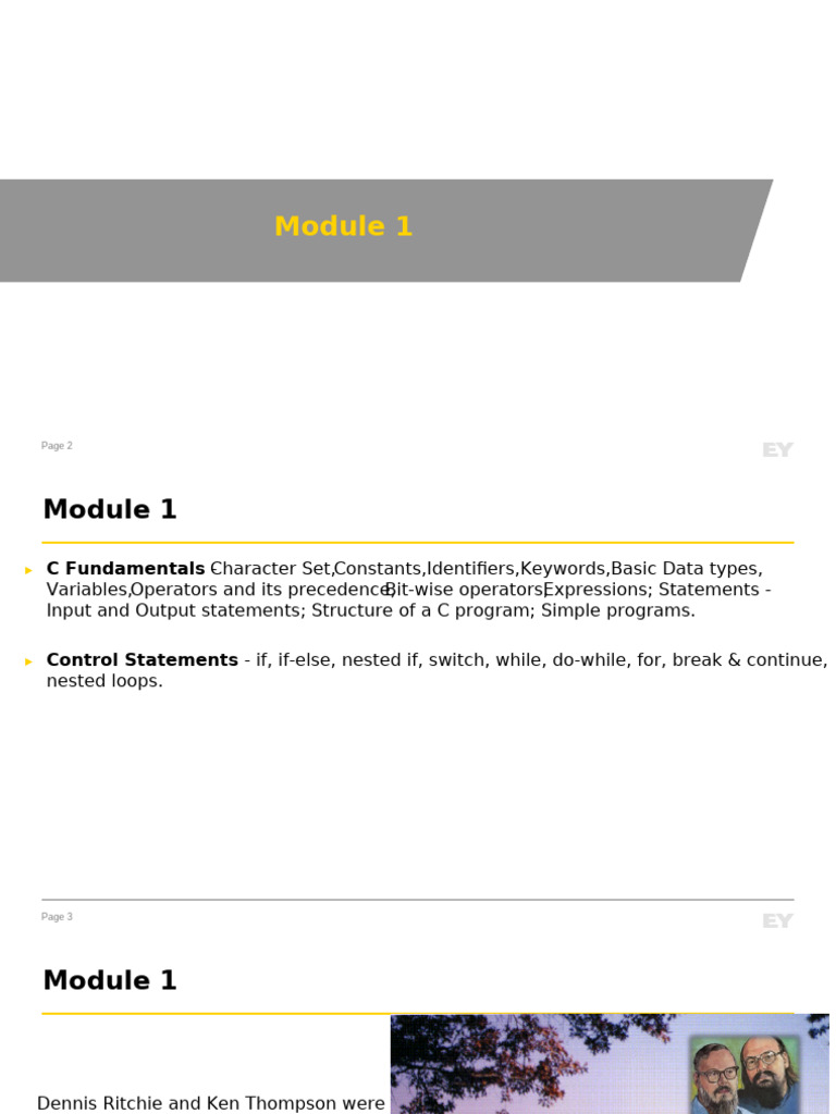 Module 1.1 Character Set, Constants, Identifiers, Keywords, Basic Data Types, Variables | PDF ...