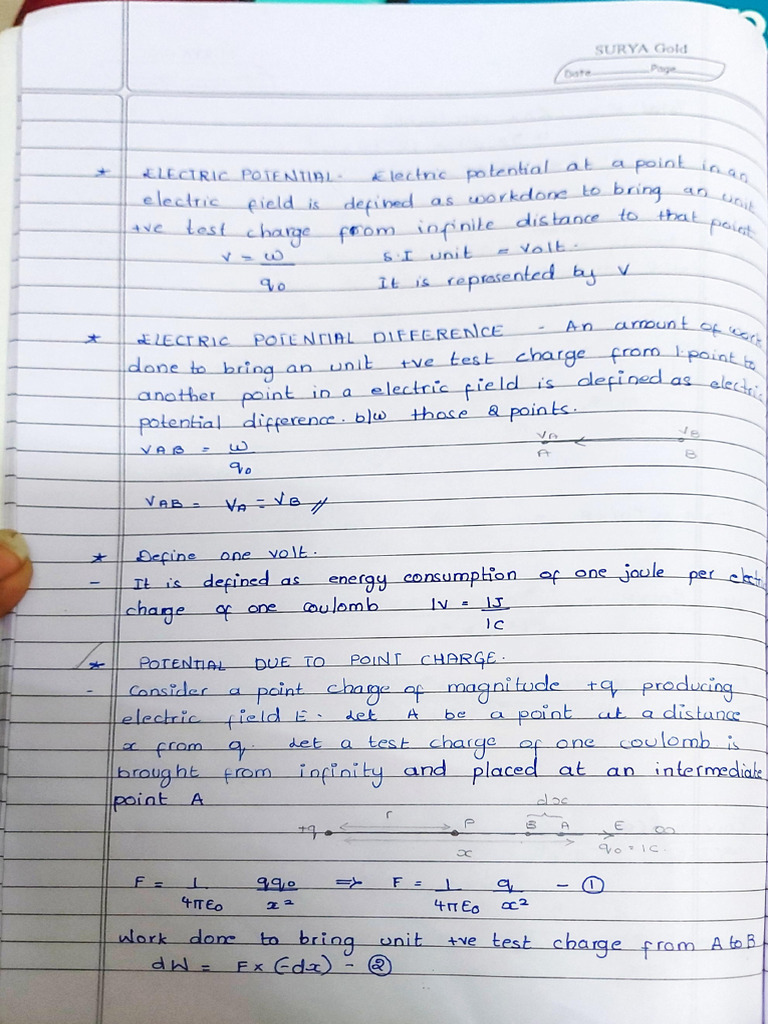Electrostatic Potential and Field | PDF | Capacitor | Capacitance