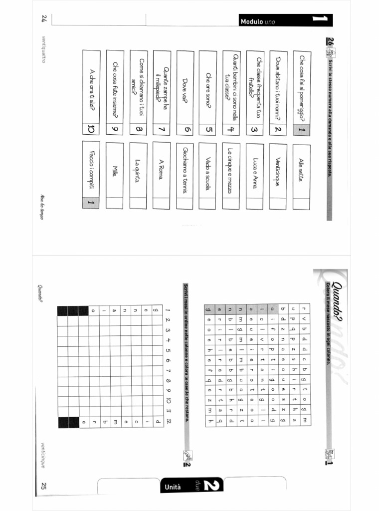 Ambaraba 3 Modulo 1 Unita 2 Quaderno Degli Esercizi Intera | PDF
