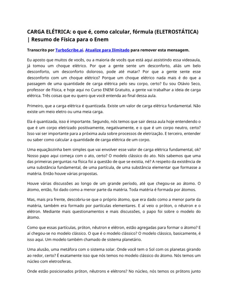 CARGA ELÉTRICA_ o que é, como calcular, fórmula (ELETROSTÁTICA ...