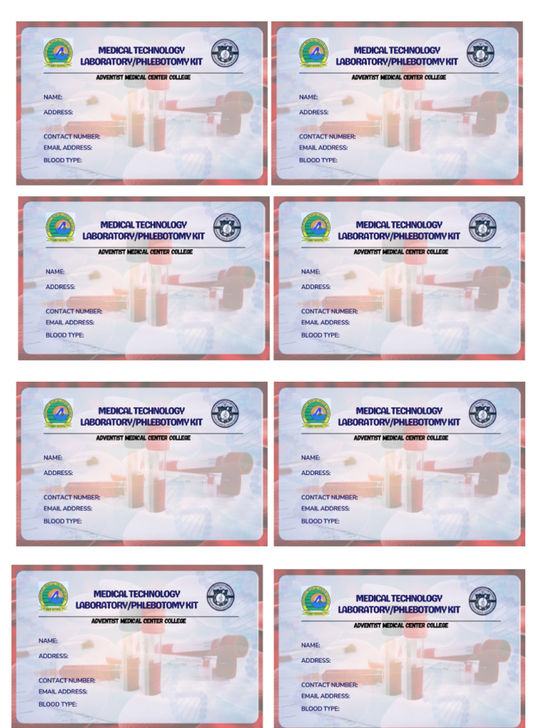 MedTech Phleb Kit Sticker | PDF