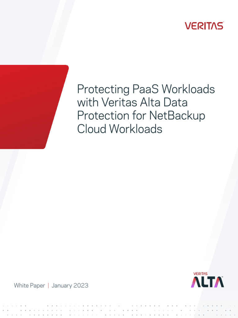 Protecting PaaS Workloads with Alta Data Protection for NetBackup Cloud Workloads_ | PDF | Cloud ...