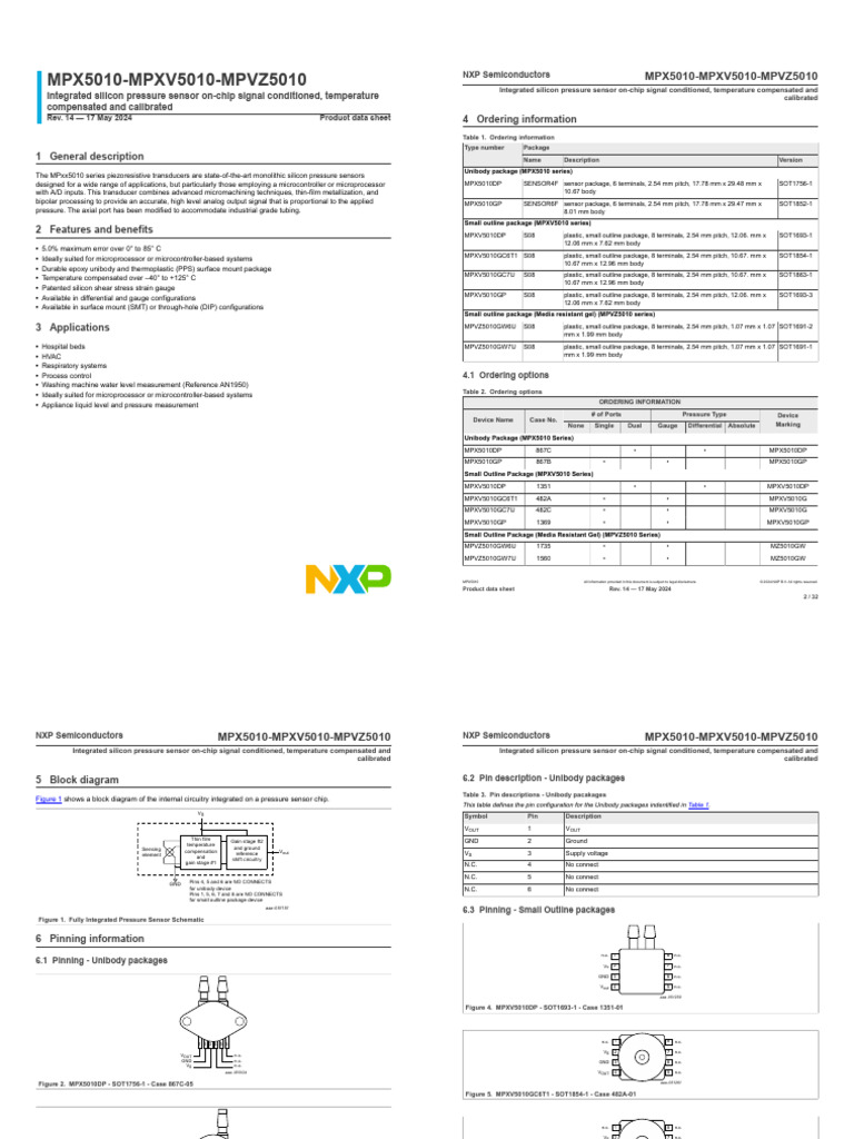 Pressure Sensors for Embedded Systems | PDF | Sensor | Pressure Measurement