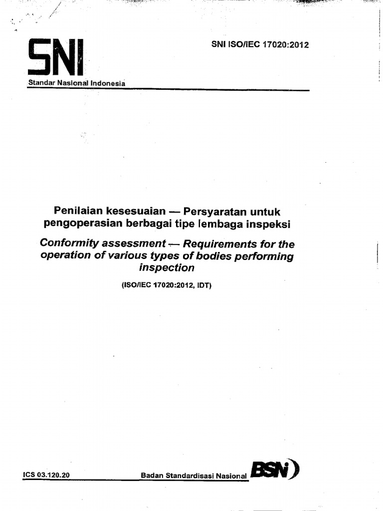 Sni 17020 | PDF
