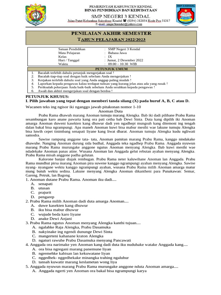 SOAL BJ 9-1 Intan New | PDF