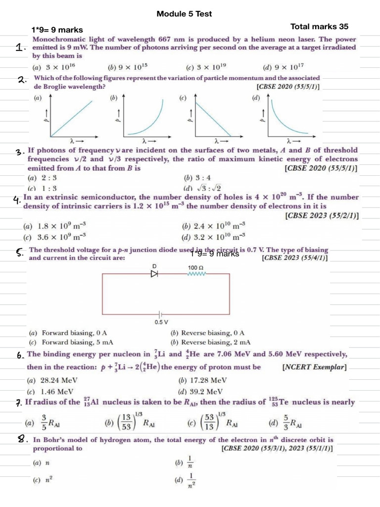 Module 5 Test Overview and Marks | PDF