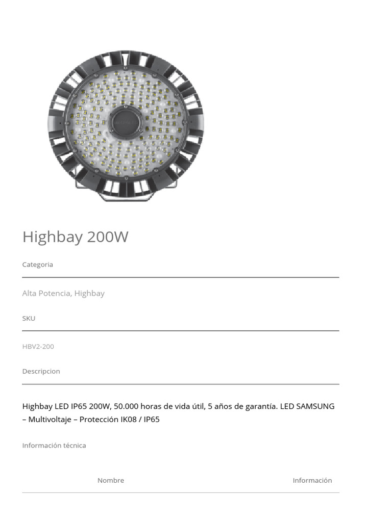 Highbay 200W | PDF